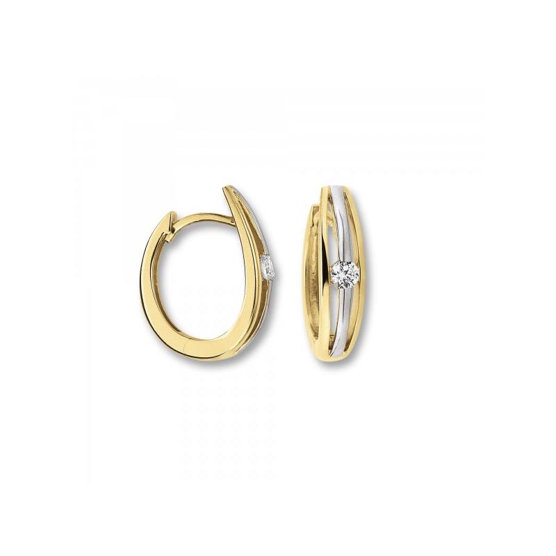 Creole Zirkonia 333/- Gelbgold teil-rhodiniert, 239,00