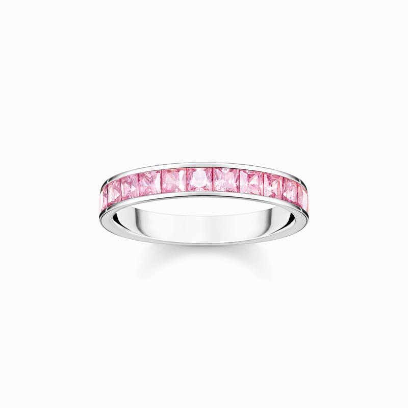 Ring mit pinken Steinen Pavé Silber | Uhrenvielfalt, 84,76